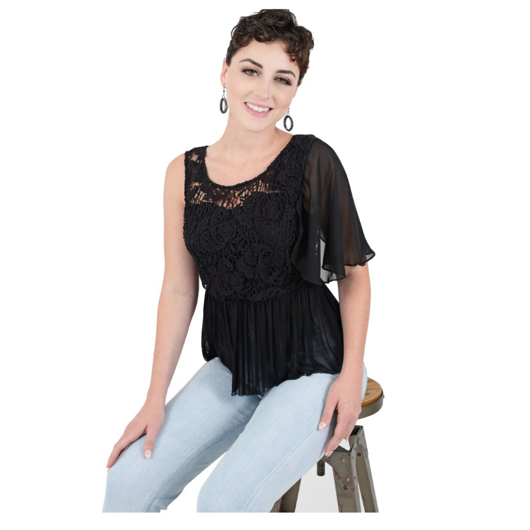 Black Attachable Flutter Sleeves